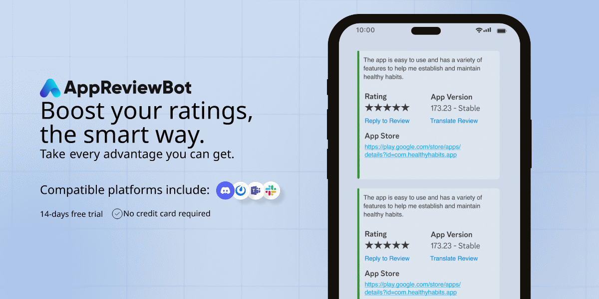 Try Free - AppReviewBot | 14-Day Free Trial - No Credit Card Required